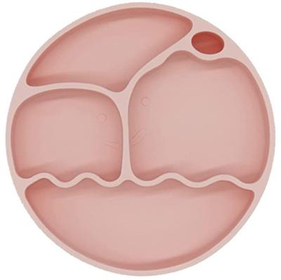 China Boiled Sterilized Silicone Baby Plate Self Feeding Washable For Tables for sale