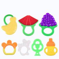 China Sensory Pacifier Silicone Baby Teether 30g Fruit Shape Non Toxic With Handle for sale