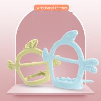 China 18.5x10cm Baby Silicone Bracelet Whale Shaped Molars Adjustable for sale