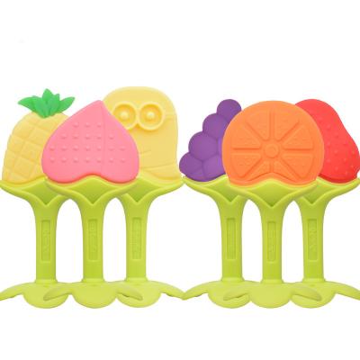 China BPA Free 35g Baby Silicone Teething Toys Sensory Pacifiers Fruit Shaped for sale