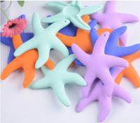 China 7x8.6cm Soft Silicone Teether Food Grade Starfish Shape Latex Free for sale