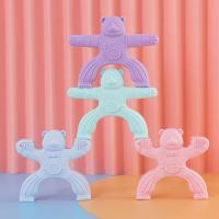 China OEM/ODM Bear shaped stackable interactive Bear bite Jenga silicone baby teether for sale