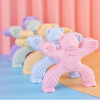 China OEM/ODM Bear shaped stackable interactive Bear bite Jenga silicone baby teether for sale