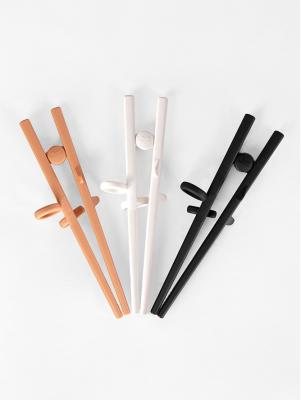 China Nitrosamine BPA Free Washable Silicone Chopsticks 22.6cm Length for sale