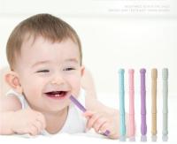 China Food Silicone Hollow Tooth Tube Stick Gum Toy 17×2cm Hypoallergenic for sale