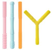 China Antibacterial Silicone Baby Teething Tubes Non Toxic 0.6 Inches Easy To Clean for sale