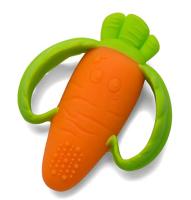 China Soft Textured Silicone Carrot Teether For Sensory Exploration Teething Relief for sale