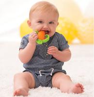China Soft Textured Silicone Carrot Teether For Sensory Exploration Teething Relief for sale