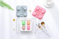 China 100% Food Grade Silicon Ice Tray Mould Bunny Shaped Chocolate Candy Mold for sale