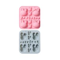 China 100% Food Grade Silicon Ice Tray Mould Bunny Shaped Chocolate Candy Mold for sale