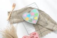 China 10 Cavities Silicon Ice Tray Mold Heart Shaped Candy Chocolate Mold for sale