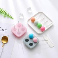 China 4 Cavities Silicon Ice Tray Mold Food Grade With Candy Chocolate Ice Popsicle Mold for sale