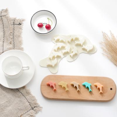 China Food Grade Silicon Ice Tray Mold Dolphine Shaped With 9 Cavities for sale
