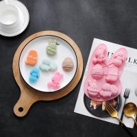 China Food Grade Silicon Ice Tray Mold With 6 Cavities , Easter Bunny Ice Tray for sale