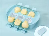 China Silicone Baby Cartoon Pig Popsicle Mold Cat Claw Rice Cake Ice Cream Grinding Food Grade for sale