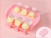 China Silicone Baby Cartoon Pig Popsicle Mold Cat Claw Rice Cake Ice Cream Grinding Food Grade for sale