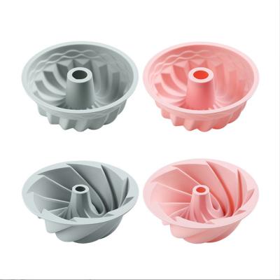 China Home Steam Baked Chiffon Cake Mold Silicone Non Stick Round Savarin Baking Tray 6cm for sale