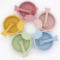 China Food Grade Silicone Baby Suction Bowl Feeding Weaning Set Baby Tableware for sale