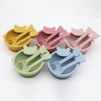 China Food Grade Silicone Baby Suction Bowl Feeding Weaning Set Baby Tableware for sale