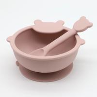 China Food Grade Silicone Baby Suction Bowl Feeding Weaning Set Baby Tableware for sale