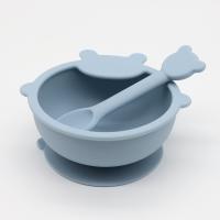 China Food Grade Silicone Baby Suction Bowl Feeding Weaning Set Baby Tableware for sale