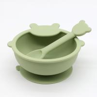 China Food Grade Silicone Baby Suction Bowl Feeding Weaning Set Baby Tableware for sale