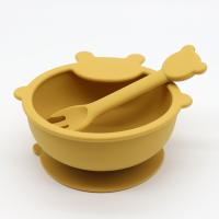 China Food Grade Silicone Baby Suction Bowl Feeding Weaning Set Baby Tableware for sale