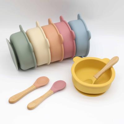 China BPA Free Silicone Baby Suction Bowl , Silicon Weaning Utensil , Baby Feeding for sale