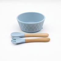 China 100% Food Grade Silicone Baby Bowl , Weaning Set , Suction Bowl , Feeding Utensil for sale