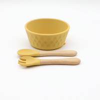 China 100% Food Grade Silicone Baby Bowl , Weaning Set , Suction Bowl , Feeding Utensil for sale