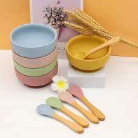 China Food Grade Silicone Baby Bowl with Weaning Utensil , Suction Bowl , Silicone Spoon for sale