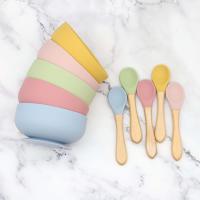 China Food Grade Silicone Baby Bowl with Weaning Utensil , Suction Bowl , Silicone Spoon for sale