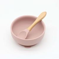 China Food Grade Silicone Baby Bowl with Weaning Utensil , Suction Bowl , Silicone Spoon for sale