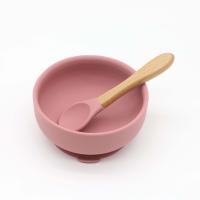 China Food Grade Silicone Baby Bowl with Weaning Utensil , Suction Bowl , Silicone Spoon for sale