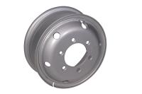 China 5.50F-16 Bus Parts Steel Wheel Rims in with OEM Sliver Color and Offset 148/126 Black Color for sale