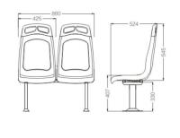 China City Bus Seat with Soft Cushion Pad and Thicken Plastic Coating Anti-Rust Metal Frame for sale