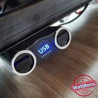 China 12V 24V Fast Charging QC3.0 USB Port Car Charger Outlet for Coach Truck Boat UTV RV Camper Black for sale