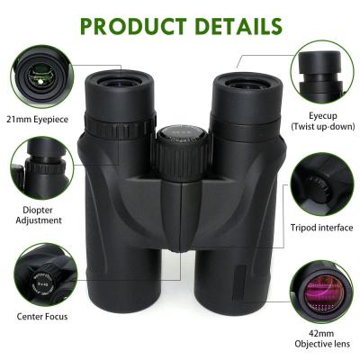 China Large Eyepieces 8x42 HD Binoculars Telescope Lightweight For Adults Bird Watching for sale