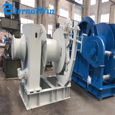 China 500kN Marine Hydraulic Winch with Double Drums - 18T Capacity, 11 M/min Rope Speed for Ship and Industrial Use for sale