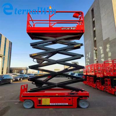China Electric Battery Scissor Lift Platform 4-18m Lifting Height 230kg Load Capacity with Remote Control for sale