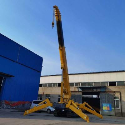 China 12-Ton Spider Crawler Crane with 19.8m Boom and Fly Jib for Glass Lifting in Construction for sale