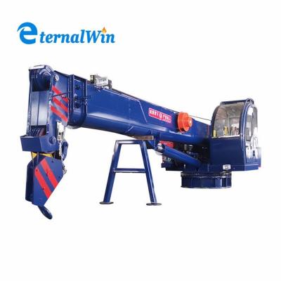 China 5 Ton 12 Meter Marine Crane with Hydraulic Winch - 50m Outreach, 110 M/min Hoisting Speed for Ship and Harbor Operations for sale