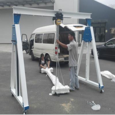 China 5 Ton Aluminum Single Girder Gantry Crane 6.5m Span 208V 3 Phase with Electric Hoist for sale