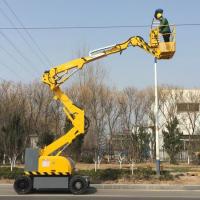 China Self-Propelled Electric Boom Lifter 10m 12m 14m Platform Height with 200kg Capacity and 360° Rotation for sale