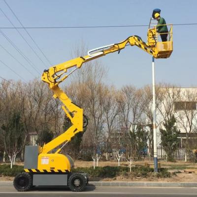 China Self-Propelled Electric Boom Lifter 10m 12m 14m Platform Height with 200kg Capacity and 360° Rotation for sale