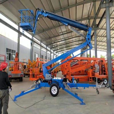 China PLC 16m Electric Lifting Platform Folding Arm Aerial Boom Lift with 200kg Capacity and 360° Rotation for sale