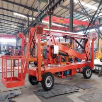 China Self Propelled Trailer Mounted Cherry Picker Lift with PLC Control System 1 Year Warranty for sale