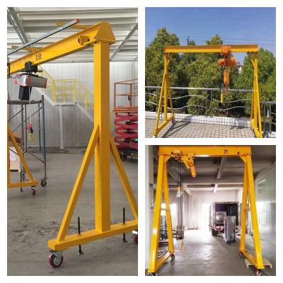 China Aluminum Alloy Portable Gantry Crane 3 Ton Mobile Gantry Crane Remote Control for sale