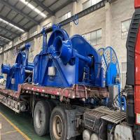 China 500kN Blue Hydraulic Drum Anchor Winch For Cargo Fishing Ship for sale