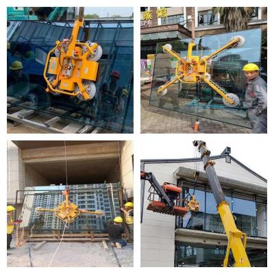 China 400kg Electric Rotation Glass Vacuum Lifter 4 Suckers 300mm DC 12V for sale